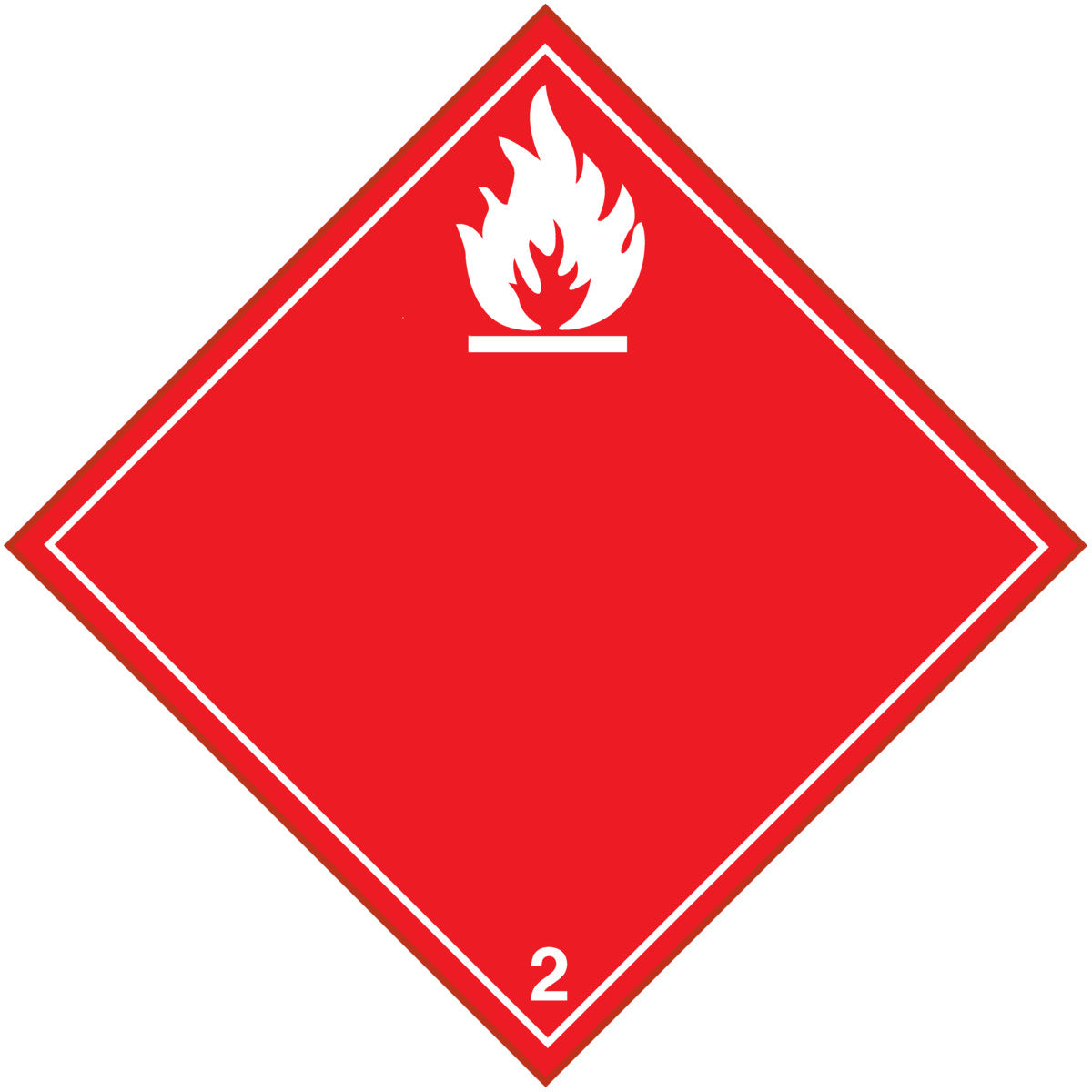 Sign - Brady Class 2 Flammable Gas TDG Placard, 09044🍁 – Hansler Smith