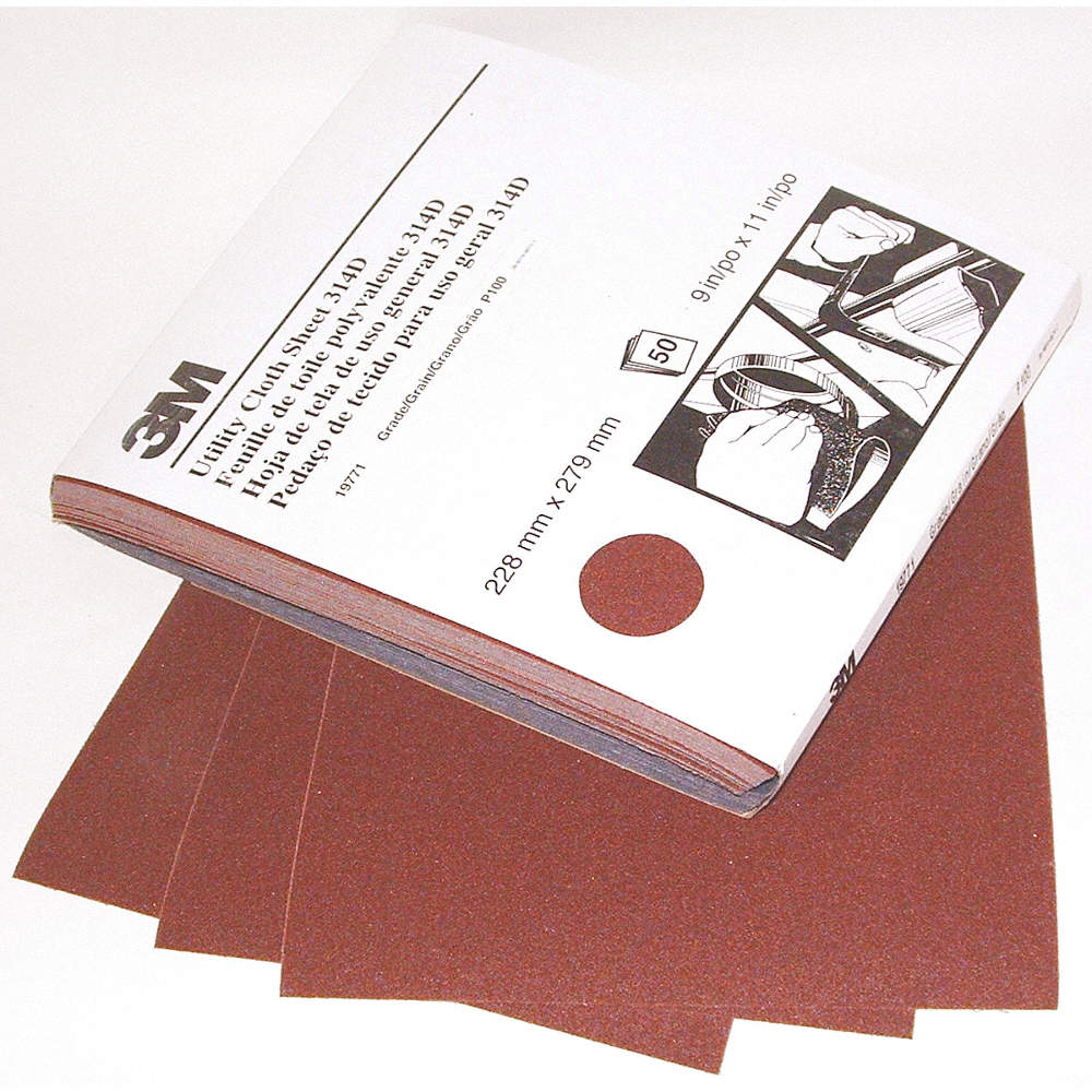 Utility Cloth - 3M™ Utility Cloth Sheet, 314D, P100, 9" x 11", AB19771 ...
