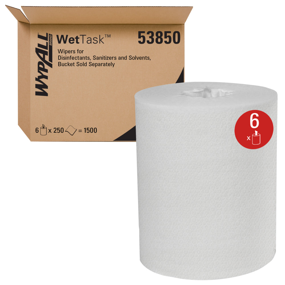 Wipes - WypAll® Power Clean WetTask™ Wipers, 6 rolls, 1500 sheets/case ...