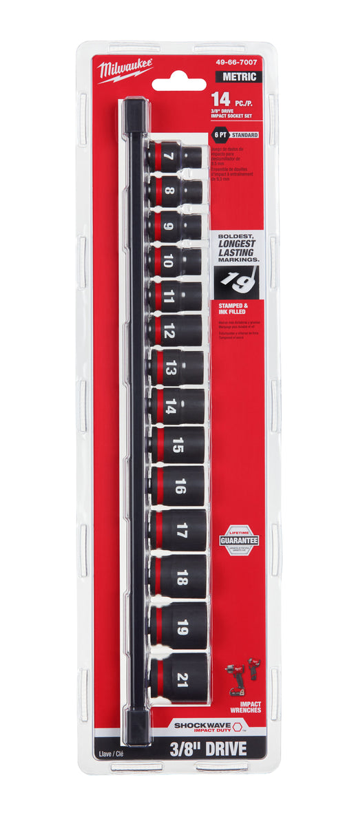 Socket Set - Milwaukee 14PC SHOCKWAVE Impact Duty™ 3/8" Drive Metric S ...