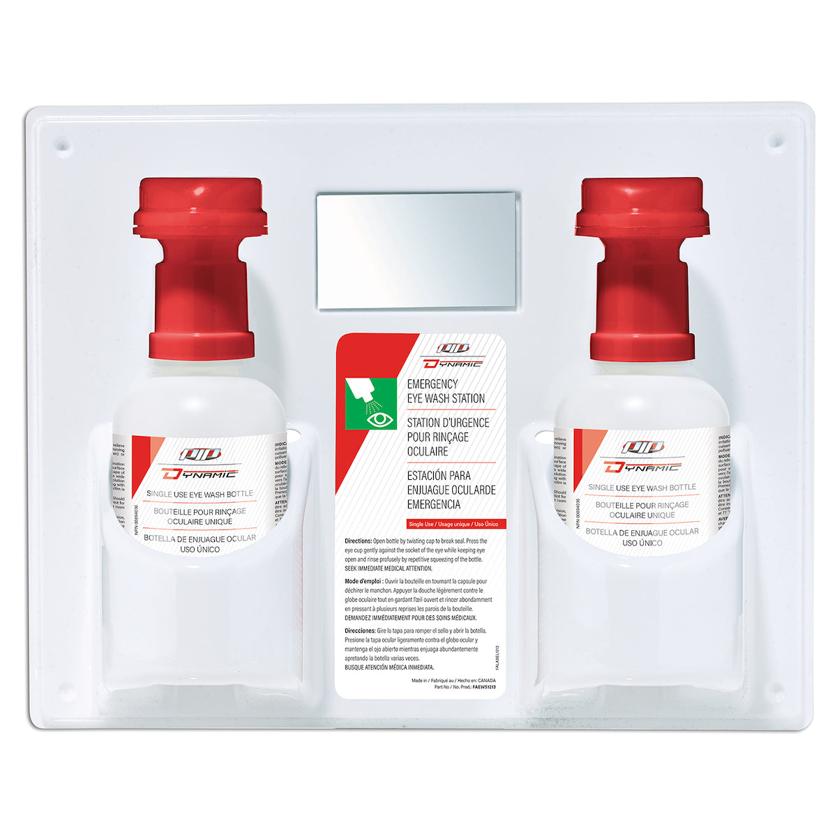 Eyewash Station - Dynamic™ with (2) 16 oz. Single Use Bottles, FAEWS12 ...