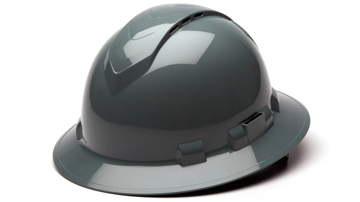 Hard Hat - Pyramex Ridgeline® Full Brim Vented Slate Gray Hard Hat, HP ...