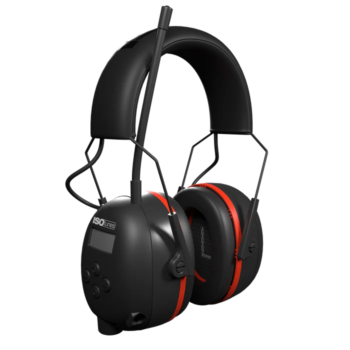 Earmuffs - ISOtunes AIR DEFENDER AM/FM Earmuff, Black/Safety Red, IT-9 ...