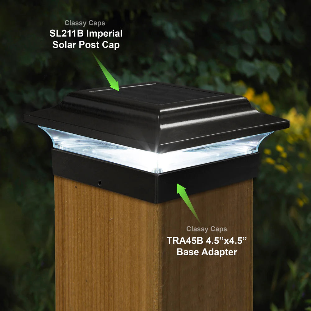 Solar Light Base - Classy Caps 4.5" x 4.5" Imperial Aluminum - Black ...