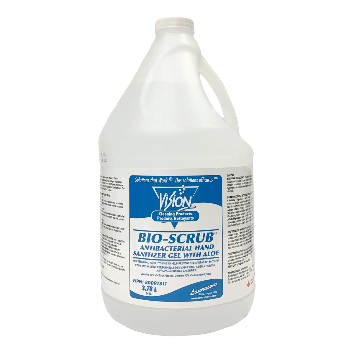 Hand Sanitizer - Lawrason's Vision Bio-Scrub Gel with Aloe 118 mL, 236 ...