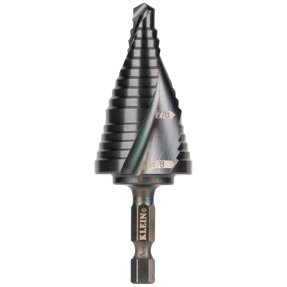 Step Drill Bit - Klein Tools Step Drill Bit, Quick Release, Spiral Flu ...